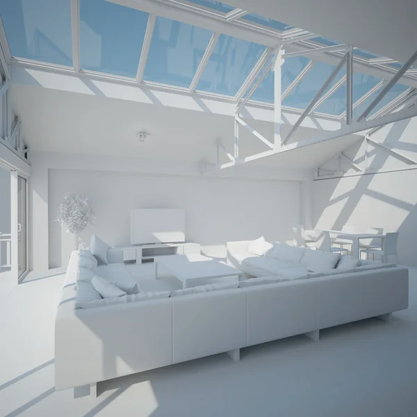 White interior of the stylish apartment — Stock Photo © hemul75 #2541965