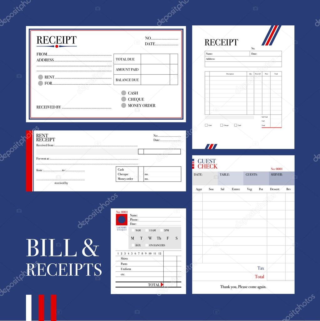 BILL & RECEIPTS — Stock Vector © commonthings #80740206