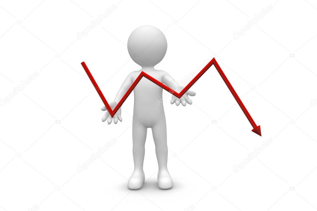 Man Holding Down Graph — Stock Photo © dondesigns #59053465