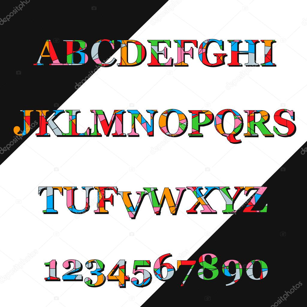 Colorful vector font and numbers. — Stock Vector © yanka444 #64546709