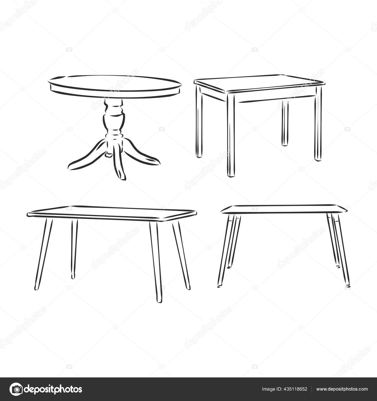 Conjunto de tablas dibujadas a mano, ilustración vectorial. ilustración ...