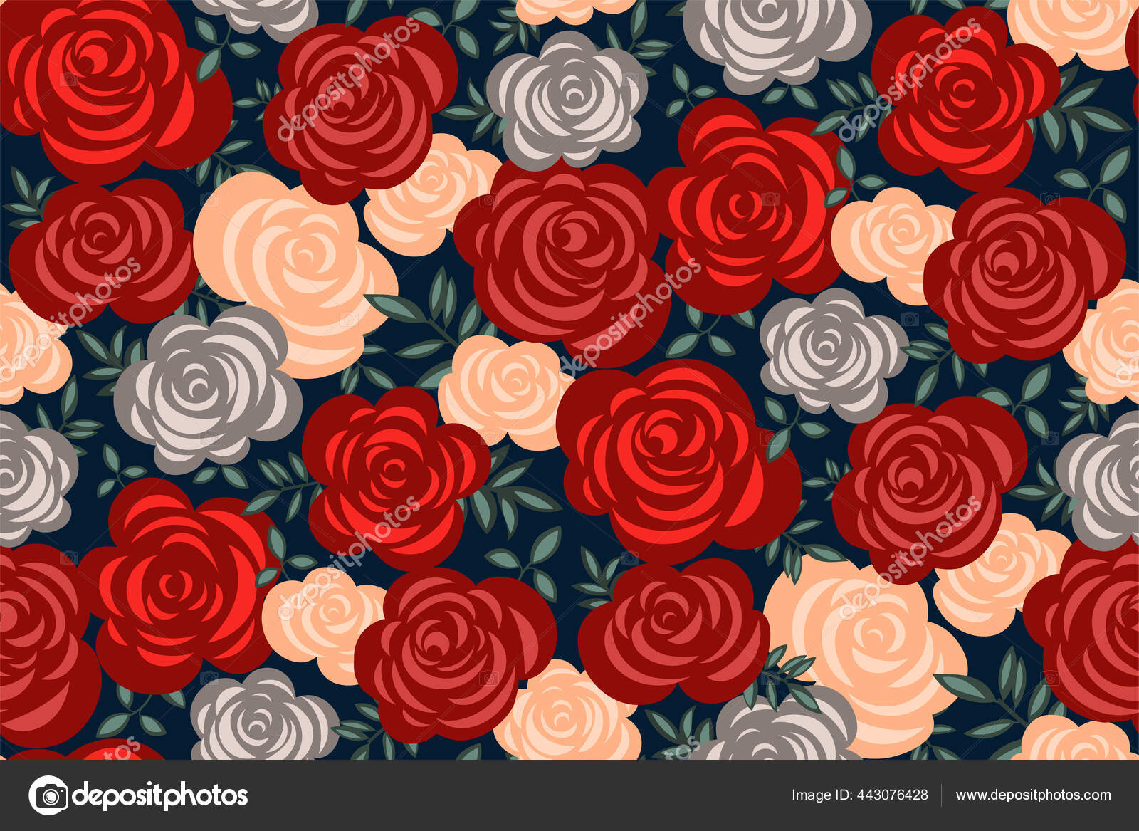 Red Rose Pattern Wallpaper