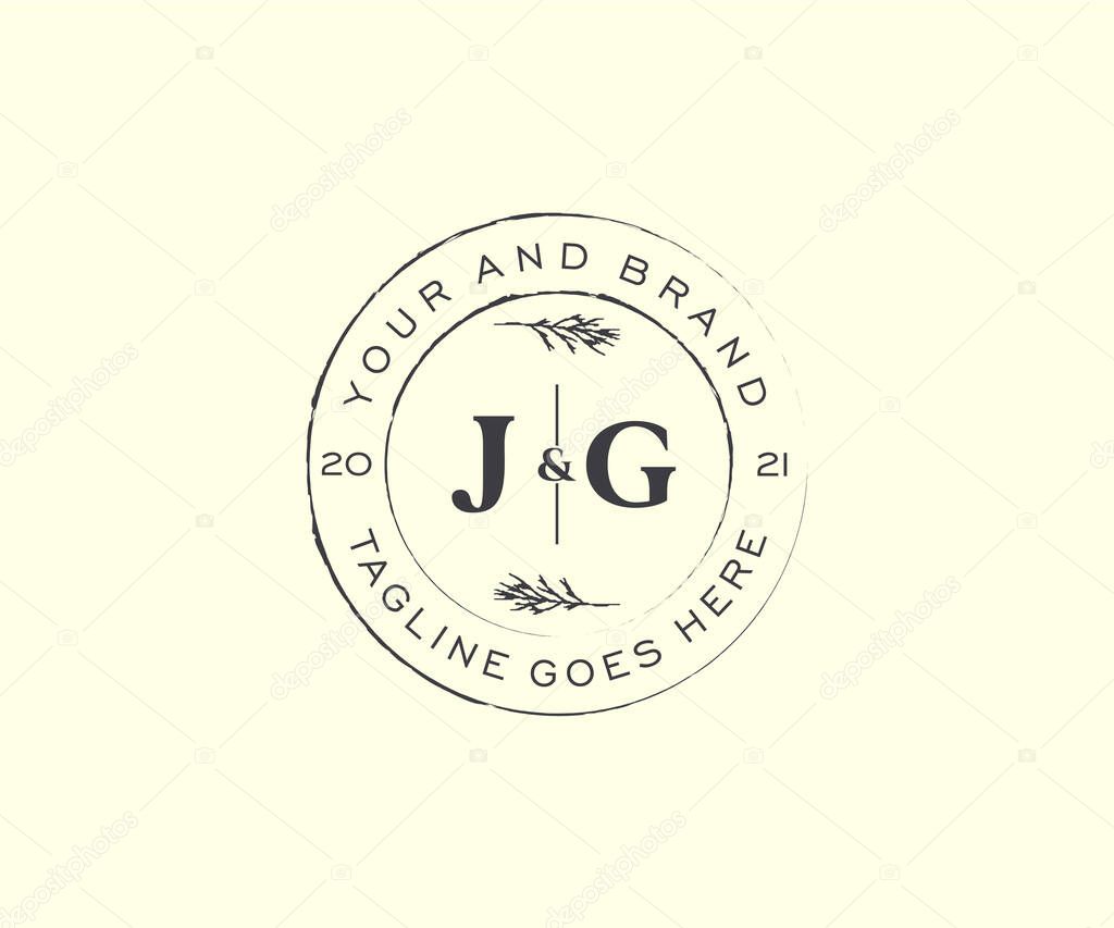 JG letras marcos florales. Botanical femenino editable monolina ...