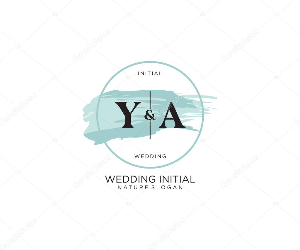 Logotipo inicial de YA Letter Beauty vector, logotipo de escritura a ...
