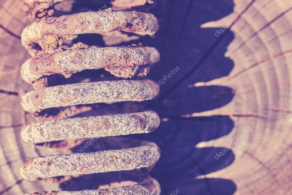 Vintage toned old rusty spring. — Stock Photo © MaciejBledowski #123504122