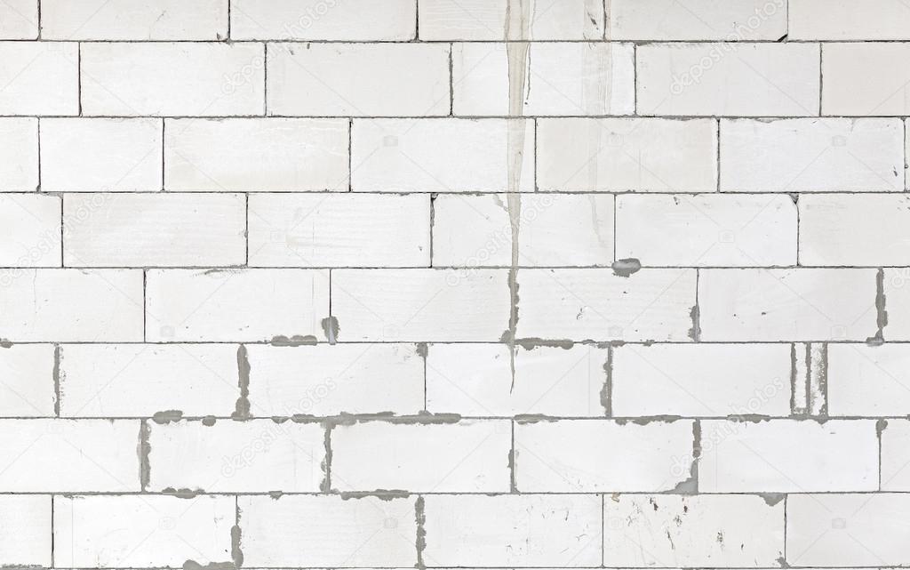 White block bricks of a newly built house. — Stock Photo ...