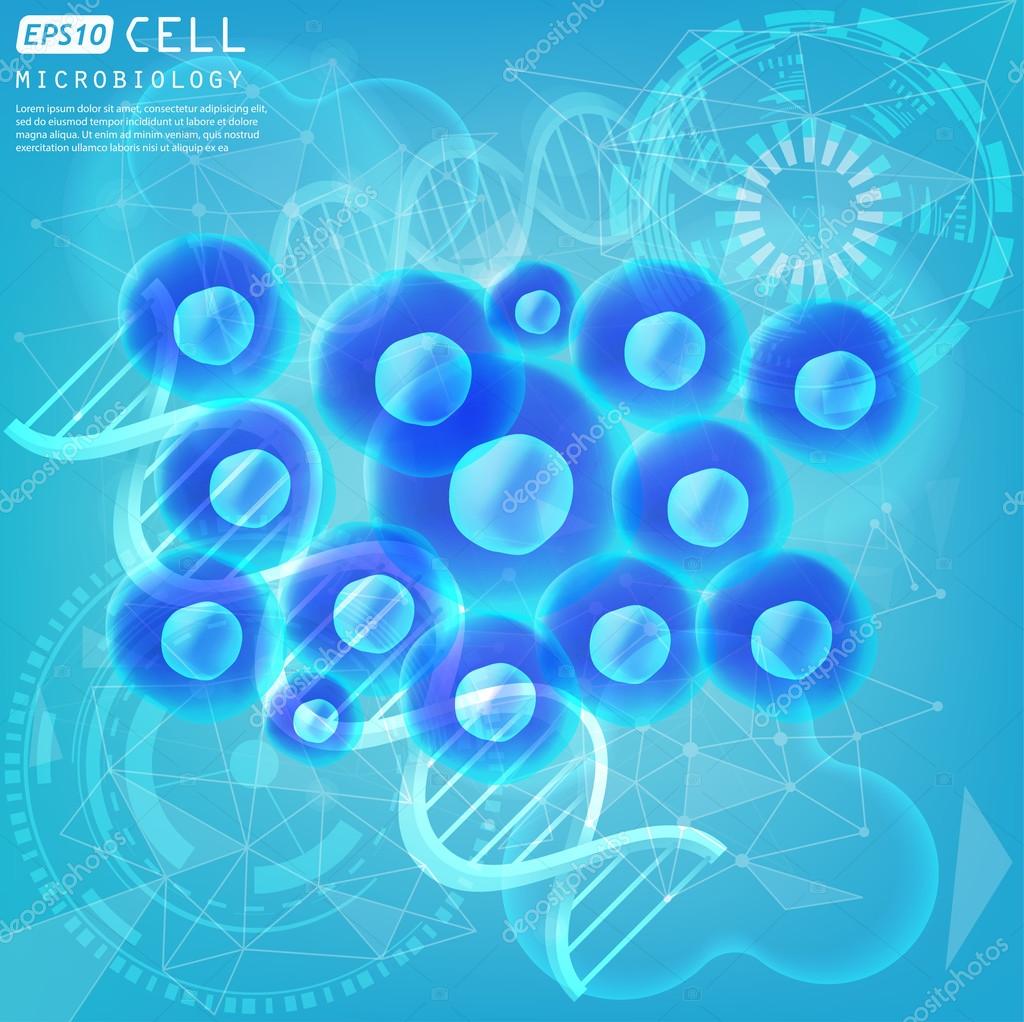 Blue cells under microscope Stock Vector by ©Chalapan 118412964