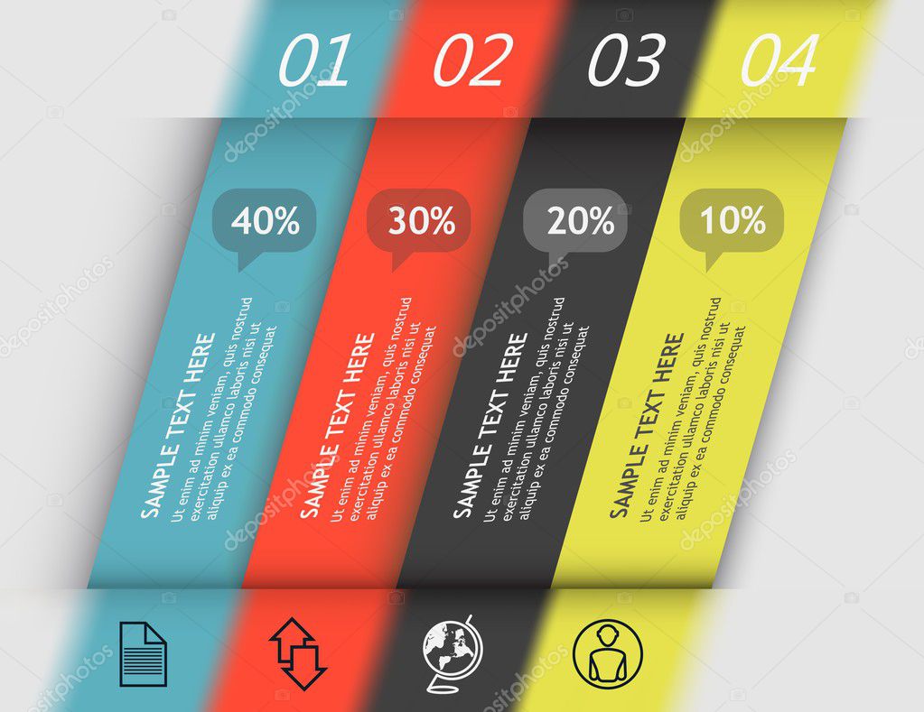 Four lanes with data abstract infographics Stock Vector Image by ...