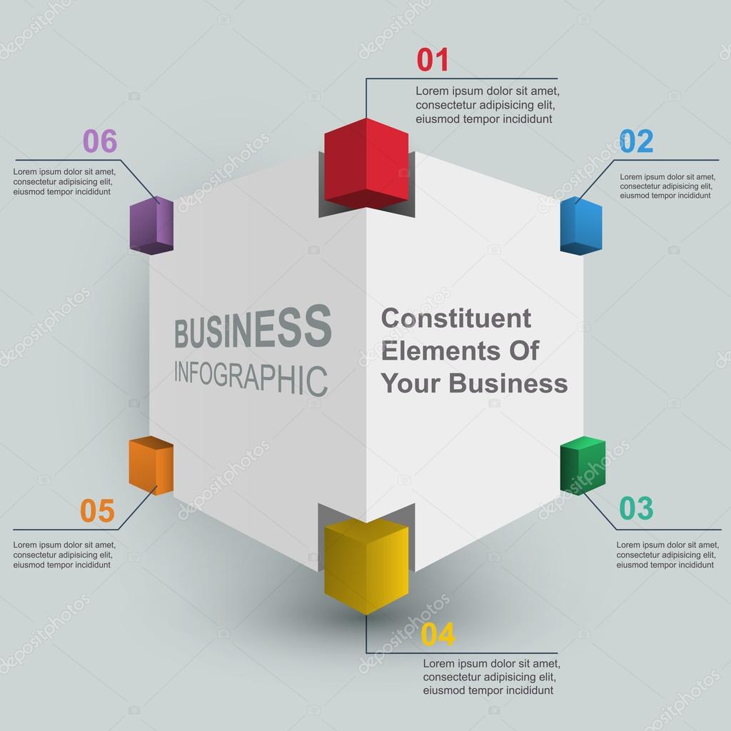 Cube 3d business chart infographics — Stock Vector © Chalapan #79411108