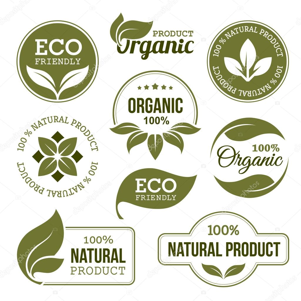 Green Organic Products Labels Stock Vector By ©maglyvi 71440375