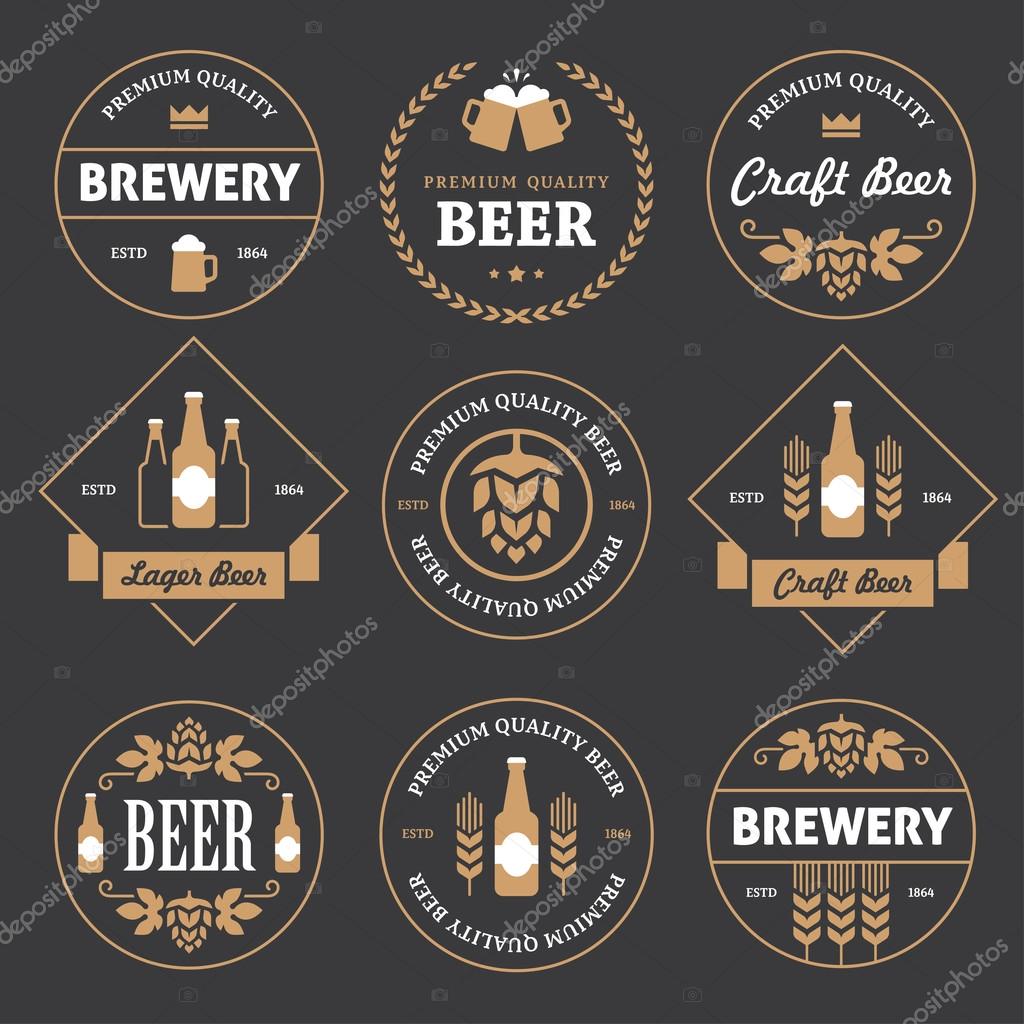 Beer emblems on black background Stock Vector Image by ©maglyvi #83563198