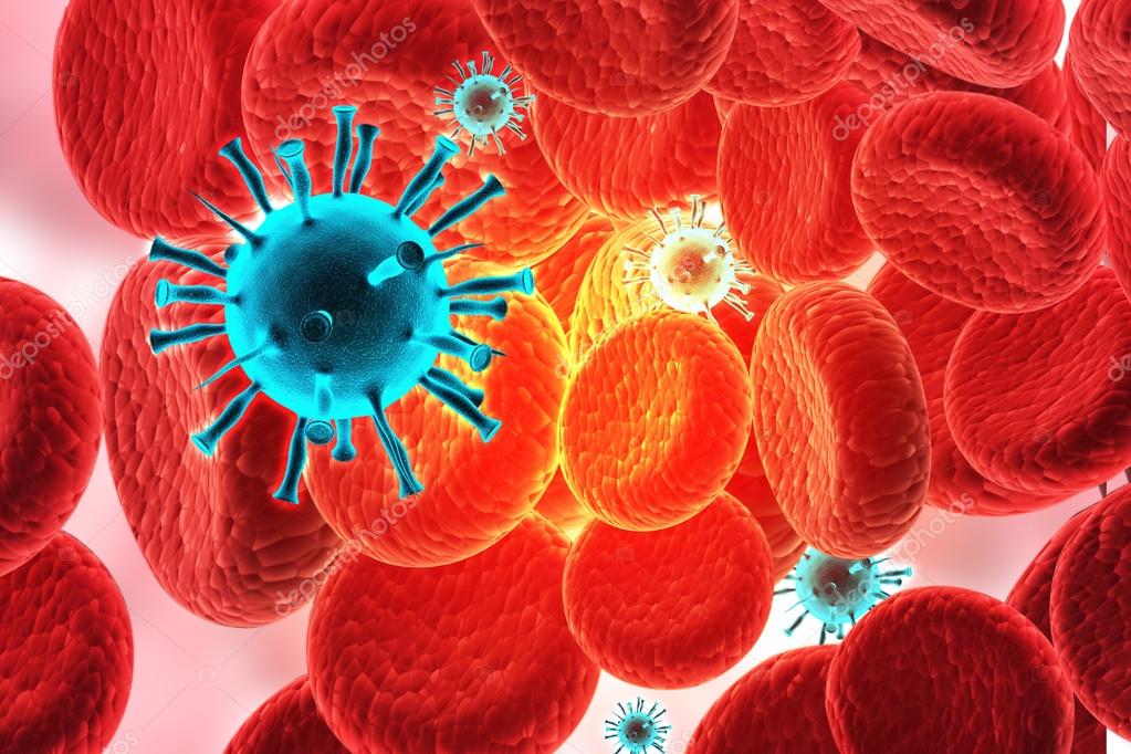 Virus infecting blood cells Stock Photo by ©bluebay2014 117046842