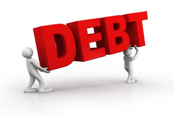 3d man carrying big red word problem on his back isolated on white ...