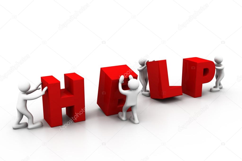 3d people - men, person making the word Help — Stock Photo ...