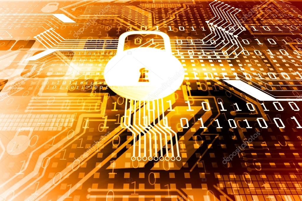 Cyber security concept, circuit board with Closed Padlock — Stock Photo ...