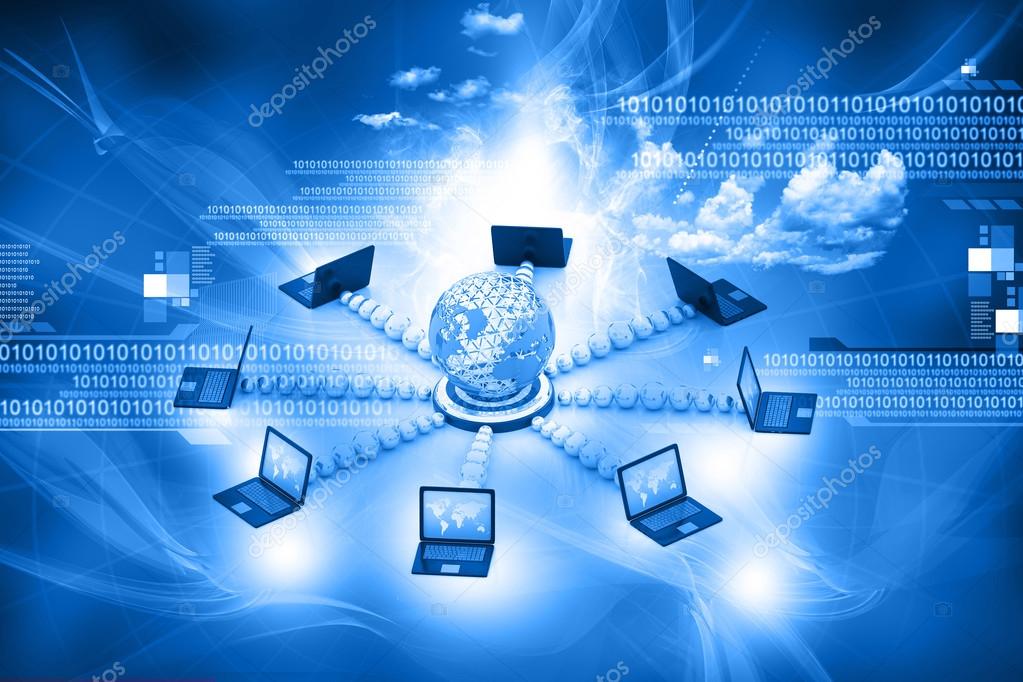 Computer Network and internet communication concept — Stock Photo ...