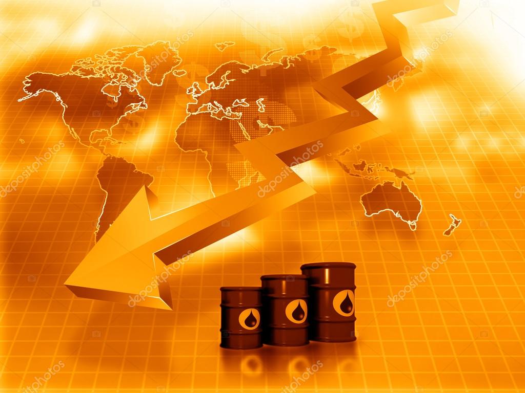 Oil Barrels with falling oil price graph — Stock Photo © bluebay2014 ...