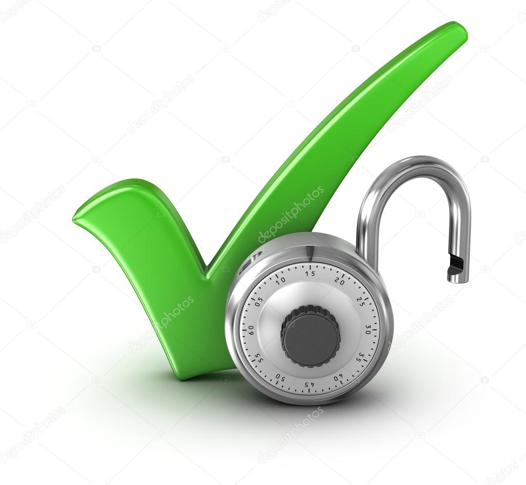 Check Mark with Lock — Stock Photo © adempercem #79429348