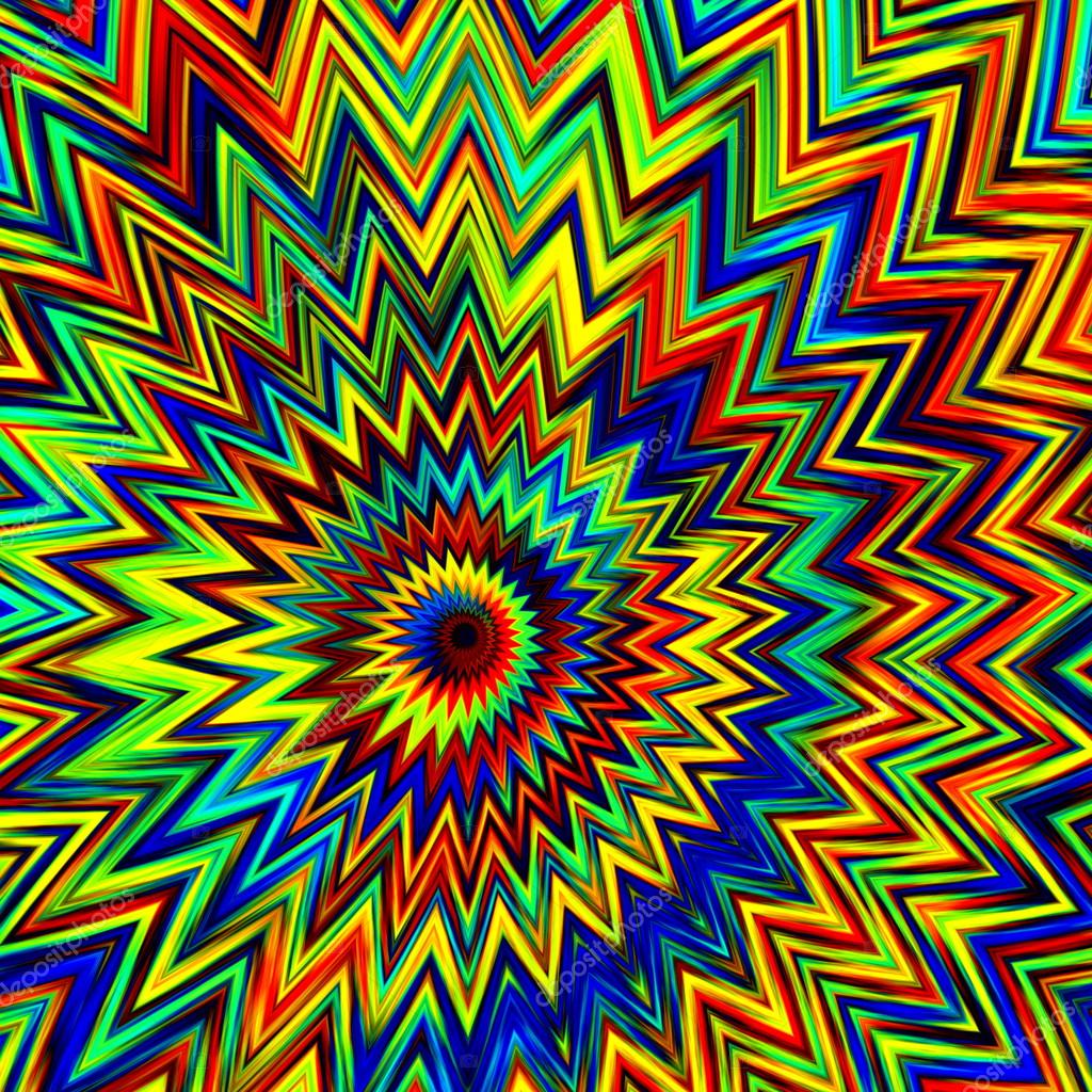 Coloruful psychedelic explosion. Geometric art deco. Fun exploding mess ...