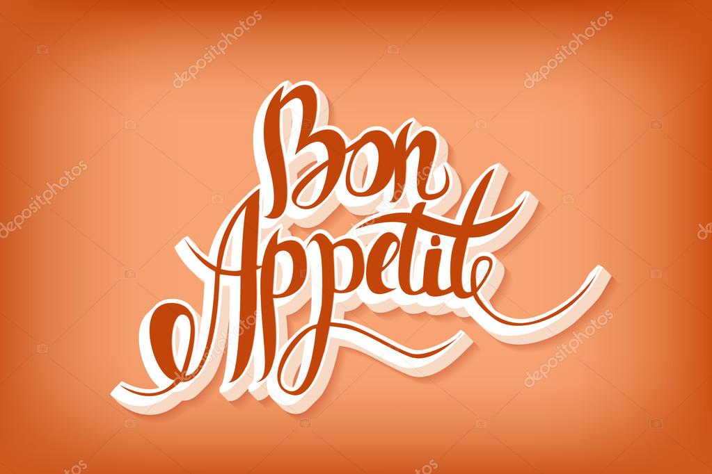 Bon appetit hand drawn lettering. Stock Vector Image by ...