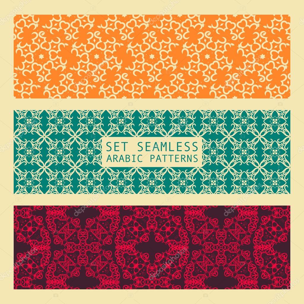 Set of Arabic seamless patterns, vector Stock Vector Image by ...