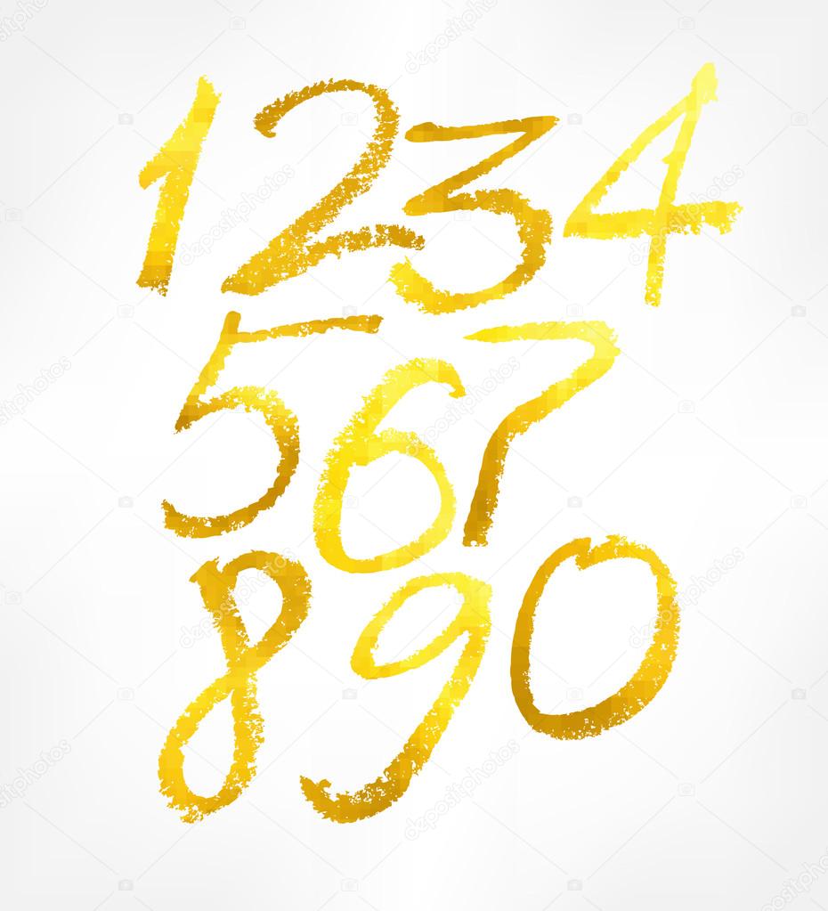 Conjunto de números oro Vector de stock #90086646 de ©nastyaaroma2011