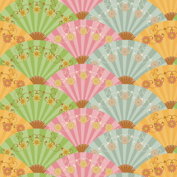 Colorful japanese fan seamless pattern — Stock Vector © Yuzach #10129071