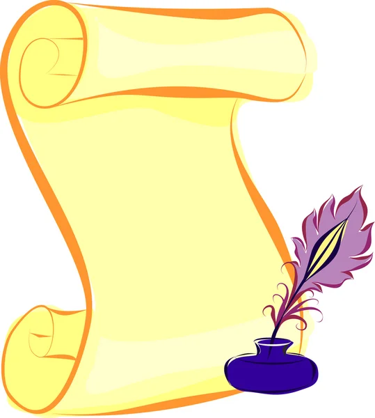 Scroll Pen Ink Vintage Vector Background Ancient Instruments Stock ...