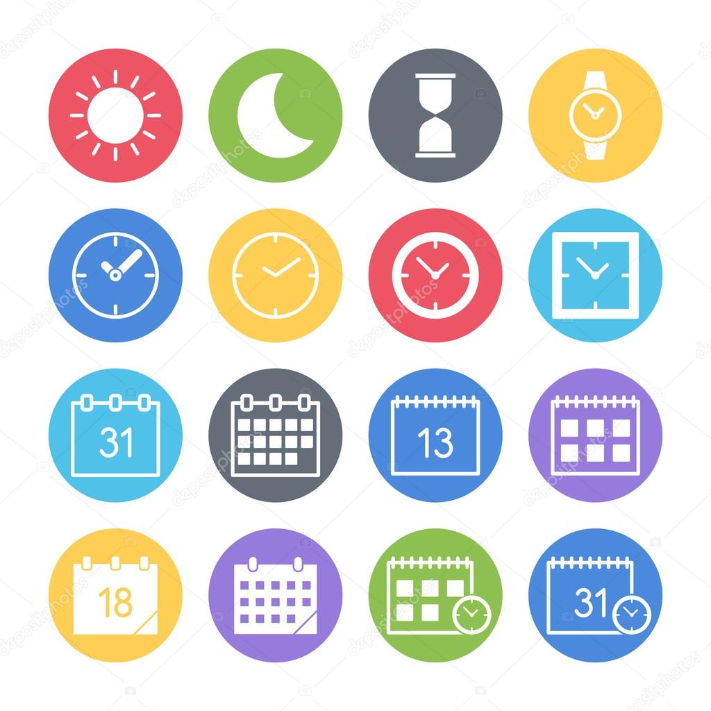 Time date icons set — Stock Vector © T-Kot #86587056 Time date icons set — Stock Vector © T-Kot #86587056
