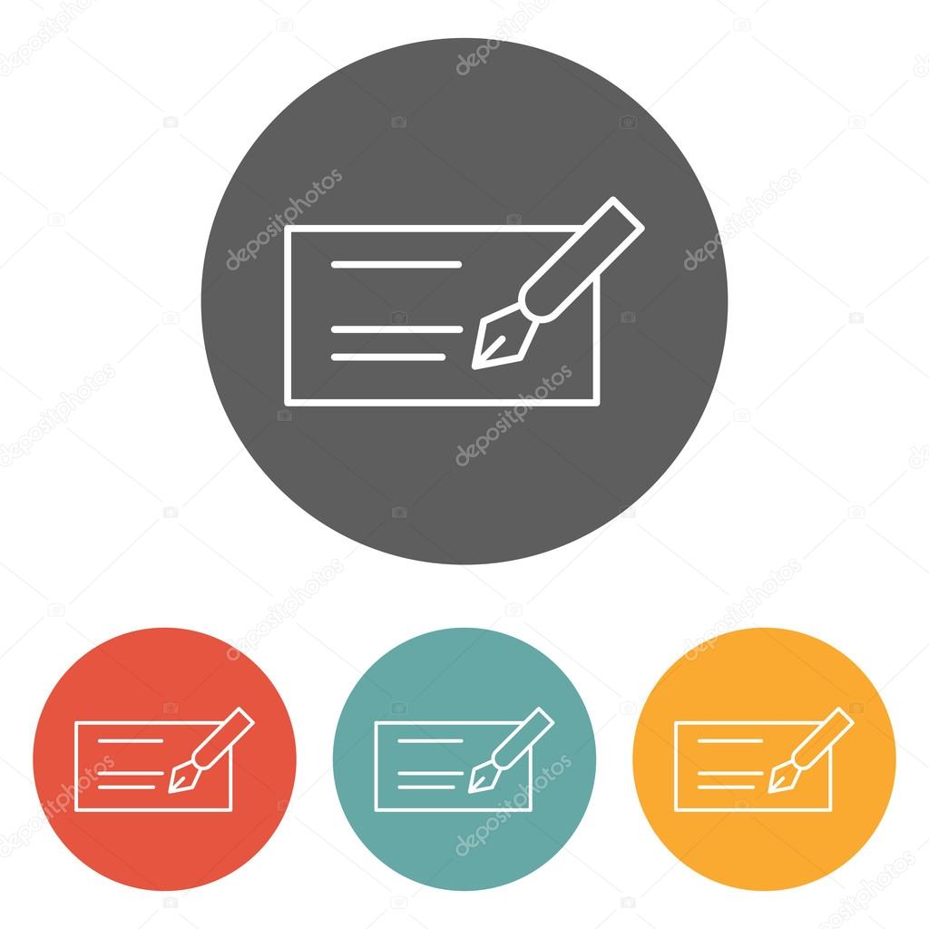 Cheque icon on circle — Stock Vector © T-Kot #98177030