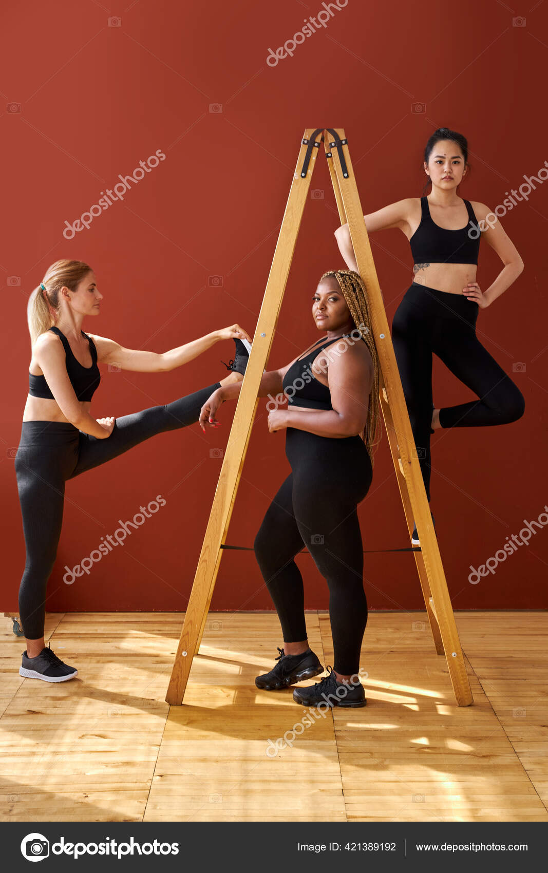People diversity. women with different body types posing at camera ...