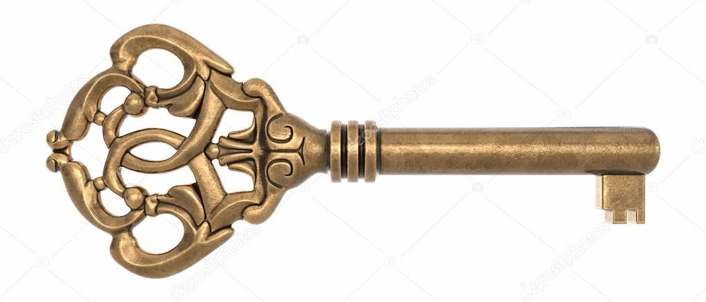 Vintage ornate brass key Stock Photo by ©iLexx 60084951