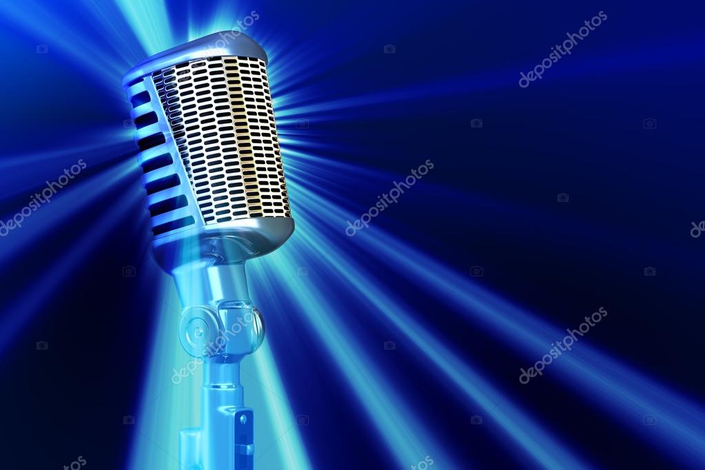 Retro style microphone with shine — Stock Photo © iLexx #60153921