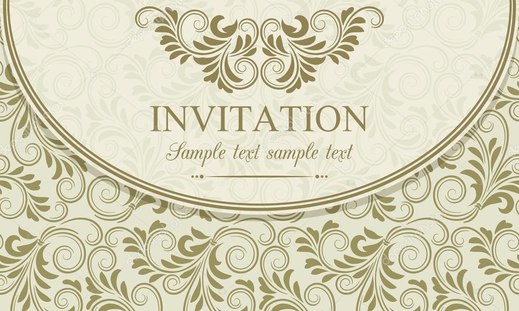 Baroque invitation, gold and beige Stock Vector Image by ©d-naya #63844229