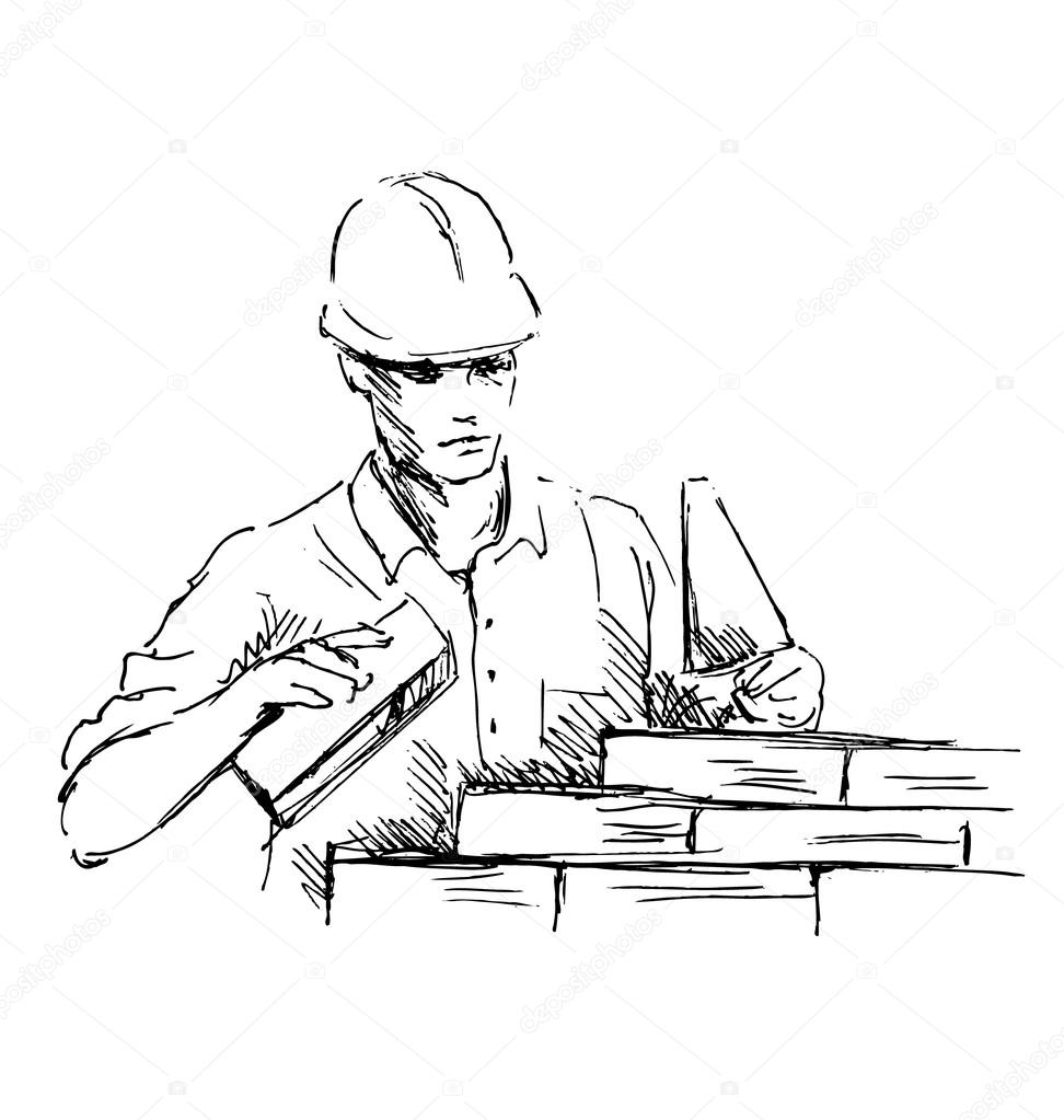 Hand sketch mason Stock Vector by ©onot 112718756