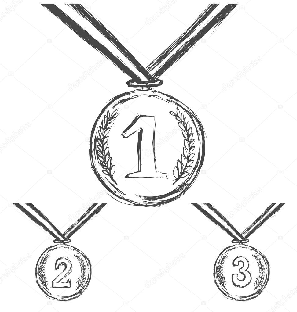 Hand sketch medals — Stock Vector © onot #112724808