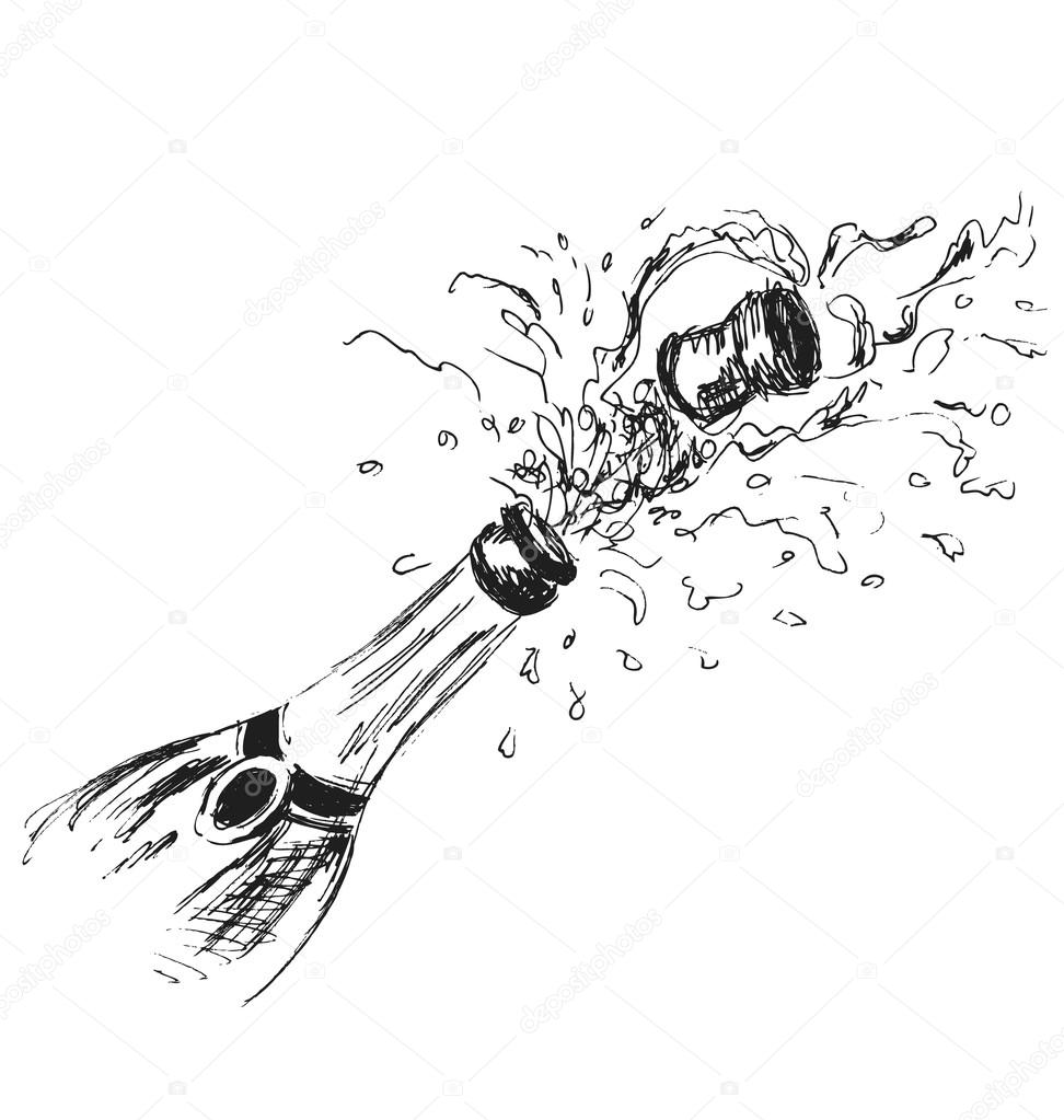 Champagne Bottle Sketch Champagne Bottle Sketch