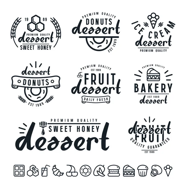 Letras de postre imágenes de stock de arte vectorial | Depositphotos