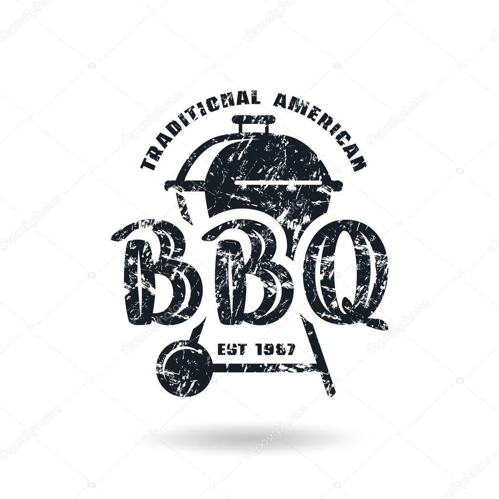 Barbecue emblem with shabby texture Stock Vector Image by ©Neuevector ...