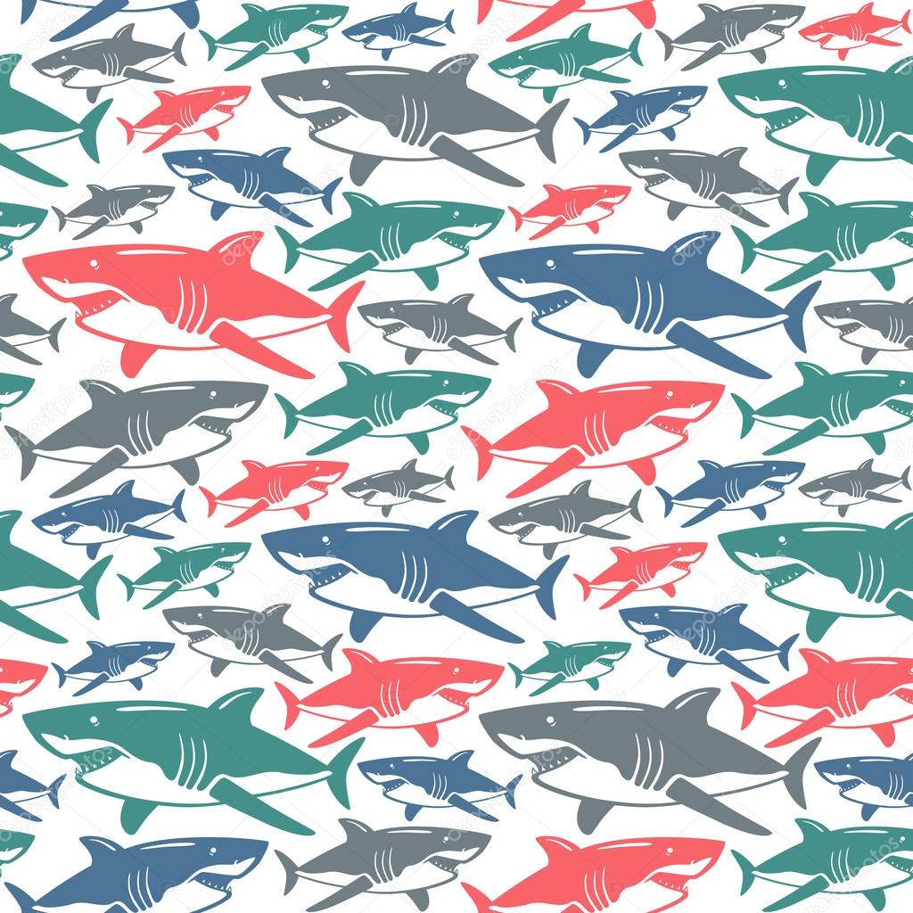 Shark seamless pattern Stock Vector Image by ©Neuevector #116230650