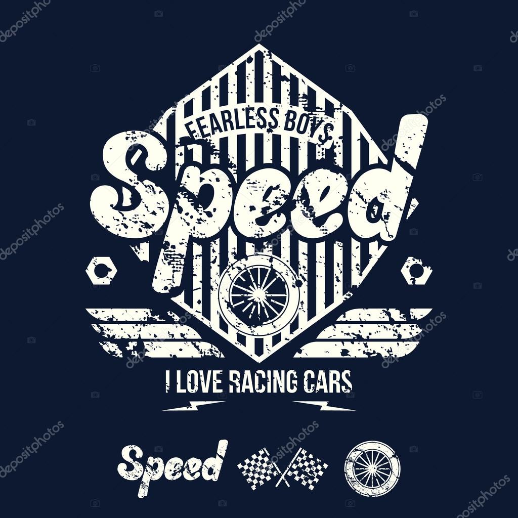Emblem of the racing car in retro style Stock Vector Image by ...