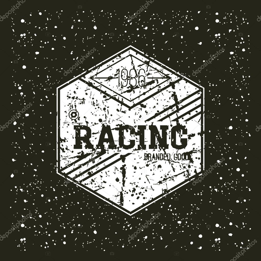 Car racing hexagonal emblem Stock Vector by ©Neuevector 60496647