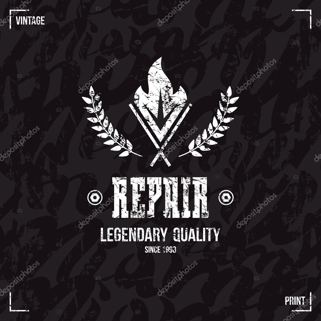 Car repair emblem and seamless pattern Stock Vector Image by ...