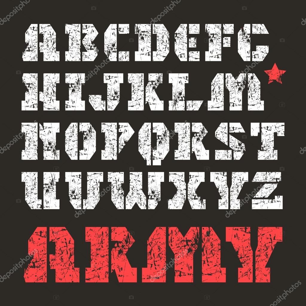 Números De Fuentes De Plantilla Militar