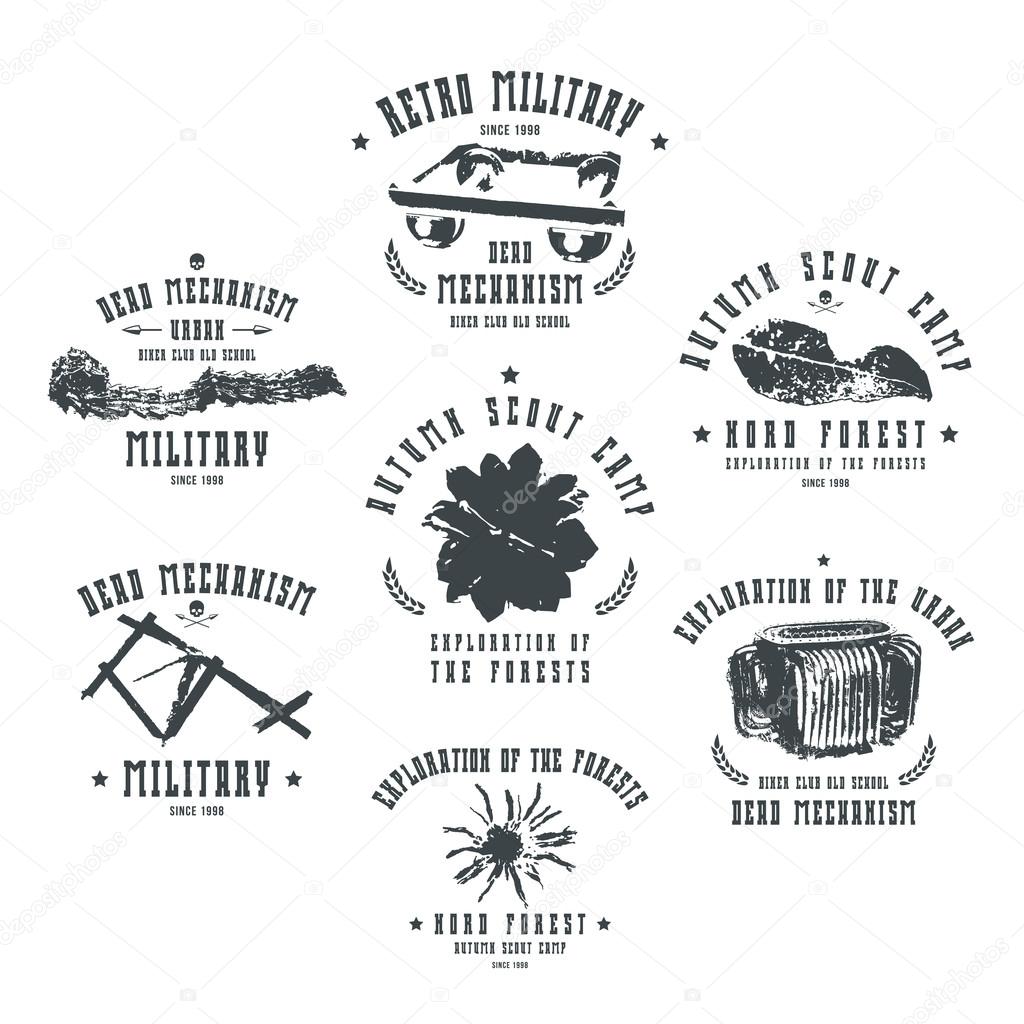 Military emblems in retro style ⬇ Vector Image by © Neuevector | Vector ...