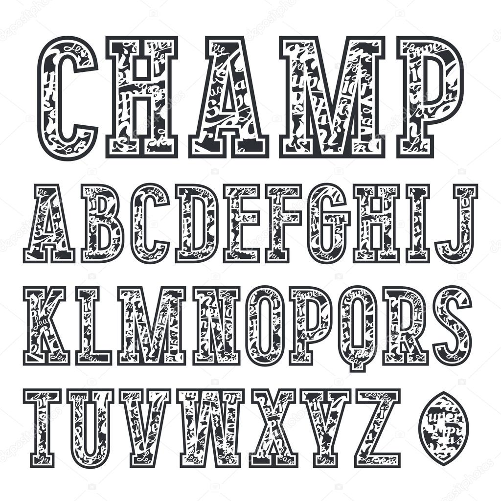 Serif font in college style — Stock Vector © Neuevector #88751450