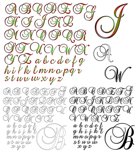 ABC Alphabet lettering design Edwardian combo — Stock Vector © JRTBurr ...