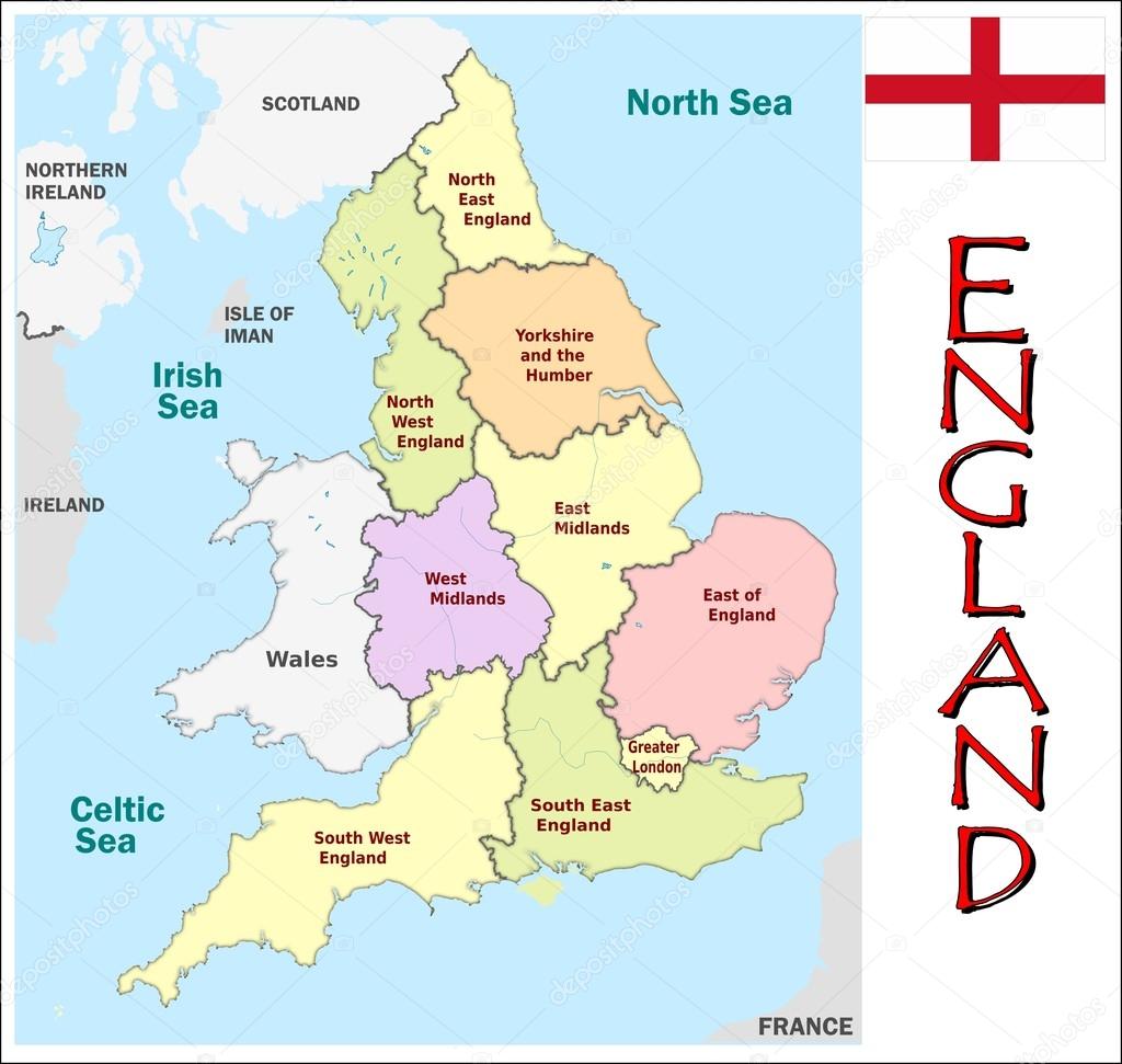England-Administrative Gliederung — Stockvektor © JRTBurr #69763565