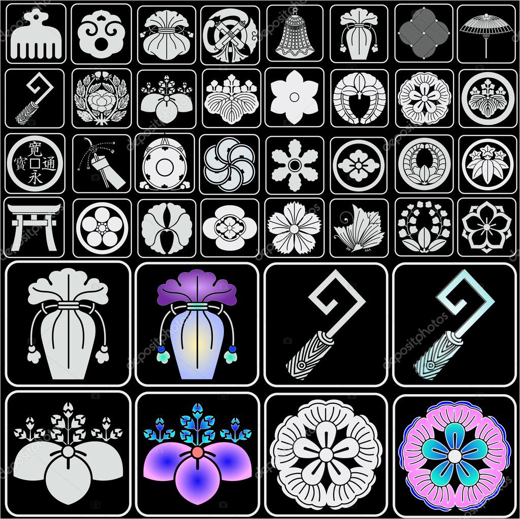 Japanese crests family emblems — Stock Photo © JRTBurr #90512584