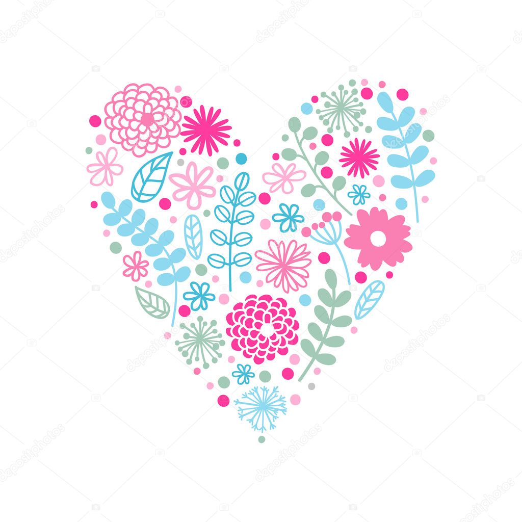 Spring heart shaped flowers Stock Vector Image by ©AntoninaSh #71416247
